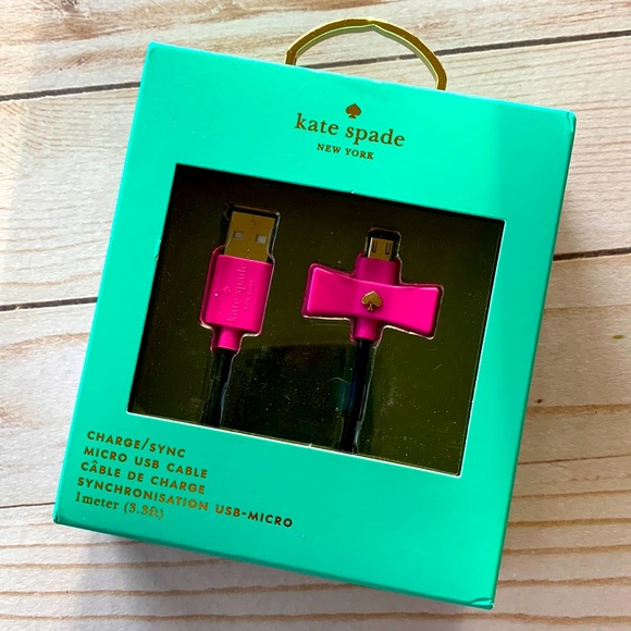 kate spade | Other | Kate Spade Pink Bow Micro Usb Cable | Poshmark